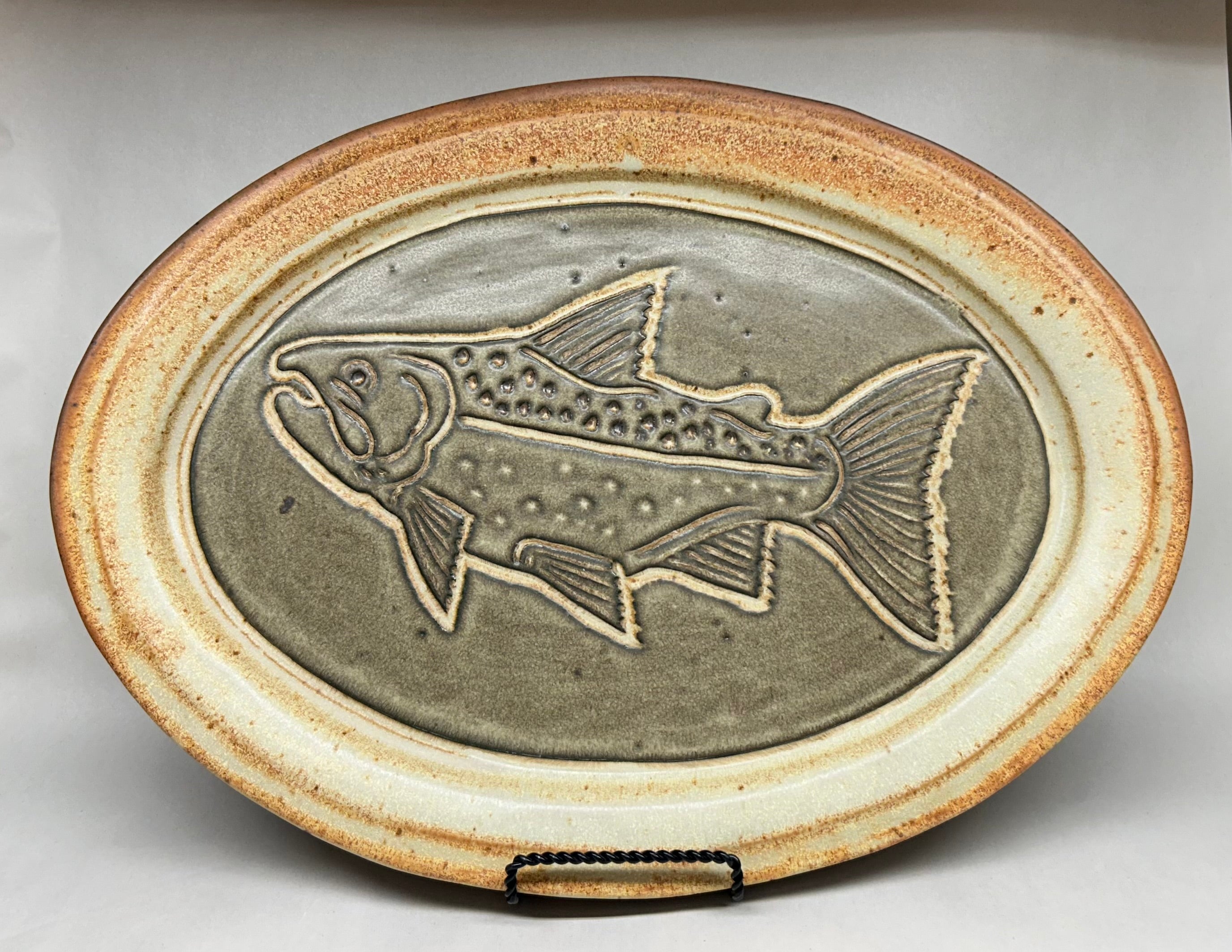 Stoneware Fish Platter - Oval Serving Platter – Canyon Creek Pottery
